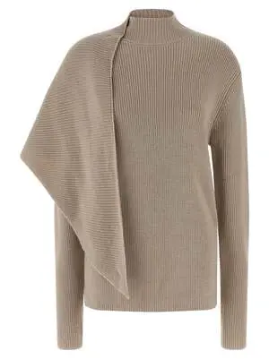 ENTIRE STUDIOS Wrap' Merino Wool Sweater - Beige