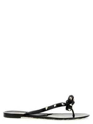 Valentino Garavani Rockstud Thong Sandals - Black