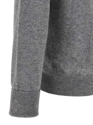 BALLANTYNE Argyle Jacquard Cashmere Sweater - Gray