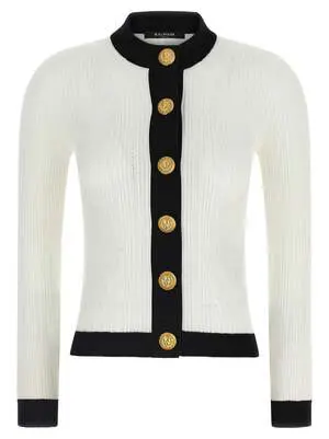 Balmain Two-tone Crocheted Cardigan