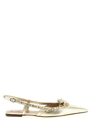 Valentino Garavani Rockstud Slingbacks - Gold