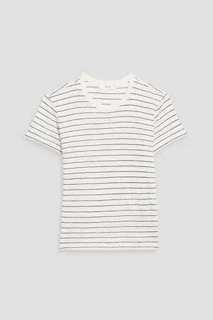 FRAME Striped Linen-jersey T-shirt