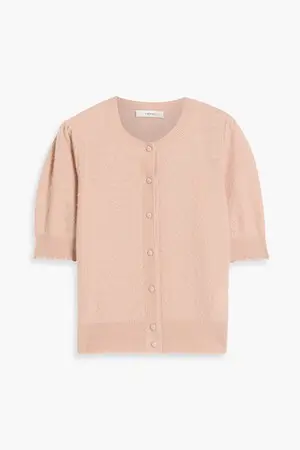 FRAME Pointelle-knit Cashmere Cardigan - Blush