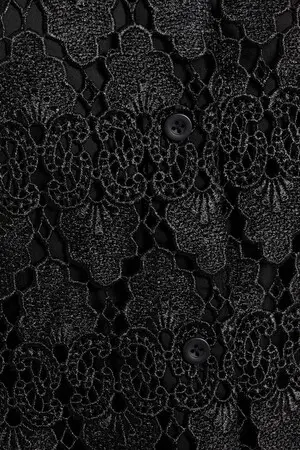 FRAME The Deco Crocheted Lace Mini Dress - Black