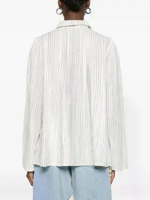 BODE Striped Frog-closure Blouse