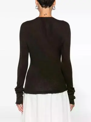 Cecilie Bahnsen Ribbed Ruffle-cuff Cardigan