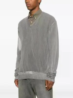 Our Legacy V-neck Ribbed-trim Sweater - Grey