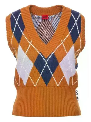 Hugo Argyle Knit Vest