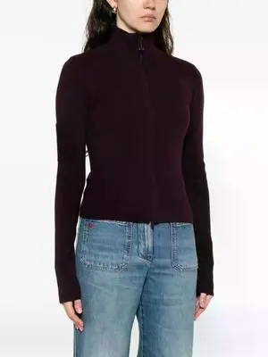 Victoria Beckham High-neck Zip-front Cardigan