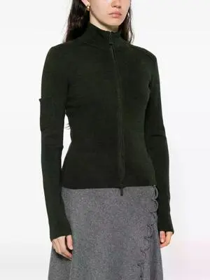 Victoria Beckham Zip-front Cardigan With Patch Pocket