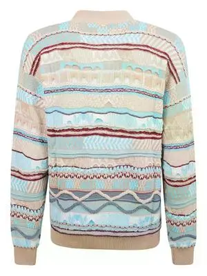 LANEUS Patterned Jacquard Cardigan - Blue