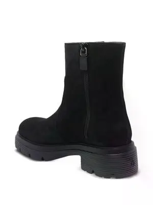 STUART WEITZMAN Zip-detail Suede Boots - Black