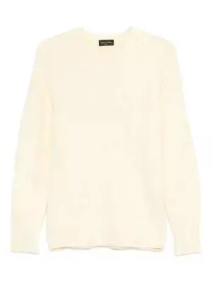 ROBERTO COLLINA Frayed-edge Crew-neck Sweater