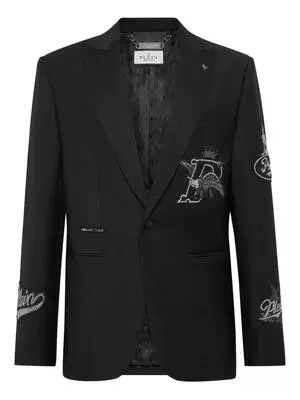 Philipp Plein Embroidered Blazer - Black