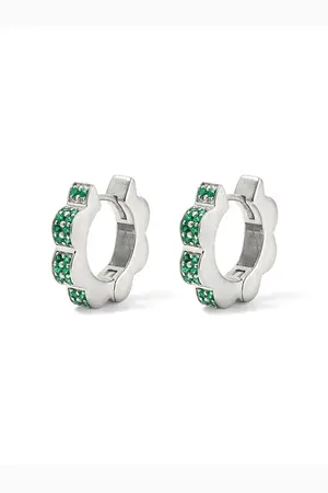 ETIQ Emerald Jharokha Hoop Earrings - Floral