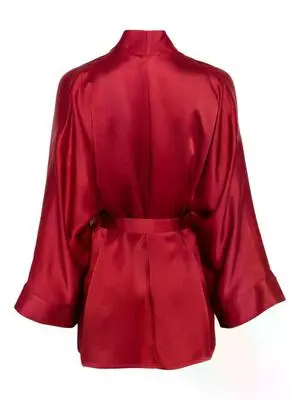 Antonelli Firenze Satin-paneled Wrap Jacket