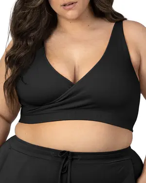 KINDRED BRAVELY Busty Sublime Adjustable Crossover Nursing & Lounge Bra -sizing Options From E-i Cup Black