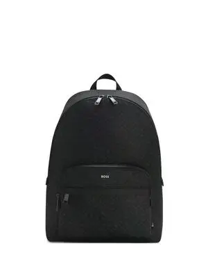BOSS Geometric-pattern Zipped-pocket Backpack - Black