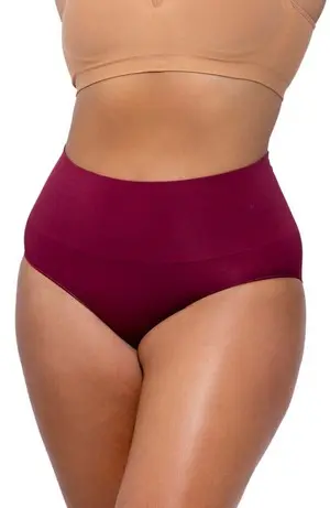 UNDEROUTFIT Smoothing At Waist Brief - Dark Cherry