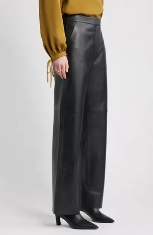 Nordstrom Wide Leg Leather Trousers