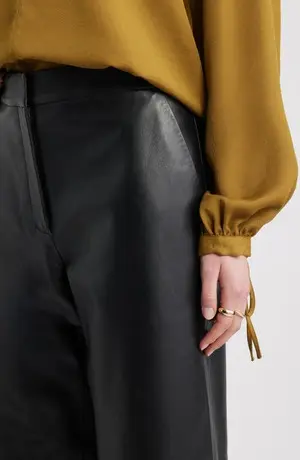 Nordstrom Wide Leg Leather Trousers
