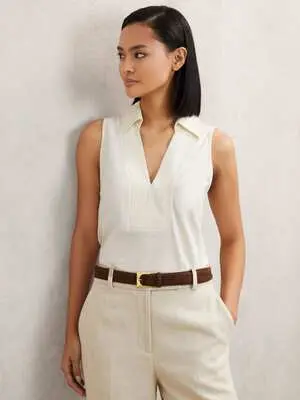 Women's Sleeveless Collared Shirts