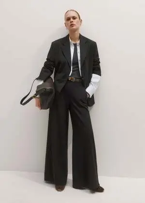 ME+EM Tailored Wide-leg Trousers - Black