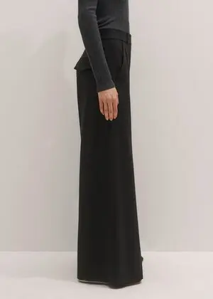 ME+EM Tailored Wide-leg Trousers - Black