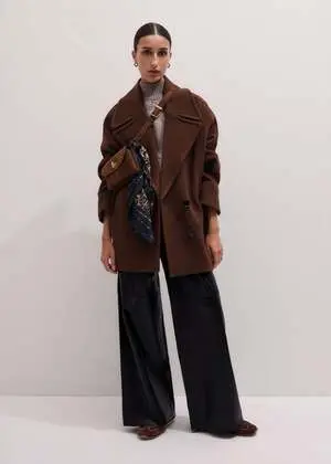 ME+EM Soft Shoulder Military Coat - Chestnut