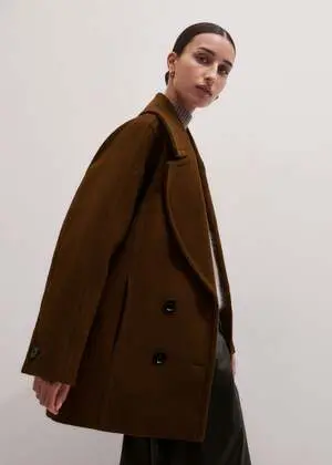 ME+EM Soft Shoulder Military Coat - Chestnut