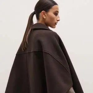 ME+EM Wool-blend Cape Coat With Engineered Seams