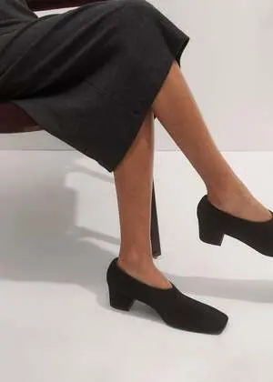 ME+EM High Front Block Heel - Black