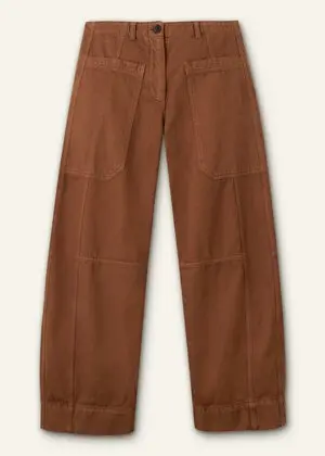 ME+EM Wide Tapered Leg Cotton Twill Trousers