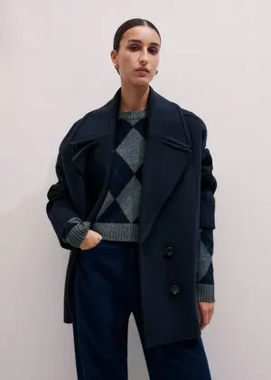 ME+EM Soft Shoulder Military Coat - Navy