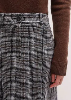 ME+EM Check Pleat Detail Maxi Skirt
