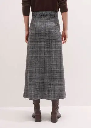 ME+EM Check Pleat Detail Maxi Skirt