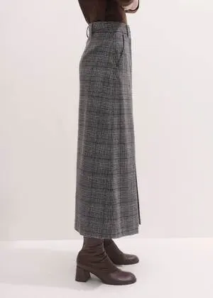 ME+EM Check Pleat Detail Maxi Skirt