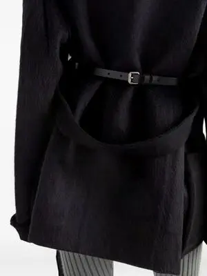 Prada Shawl-collar Belted Coat - Black