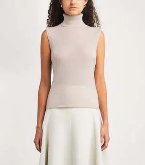 Eleventy Cashmere Roll Neck Sleeveless Sweater