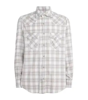Eleventy Cotton-blend Check Texas Shirt