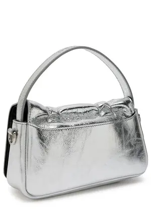 Acne Studios Multipocket Micro Metallic Leather Top Handle Bag - Silver