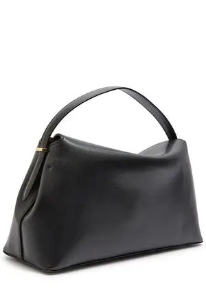 TOTEME T-lock Leather Top Handle Bag - Black