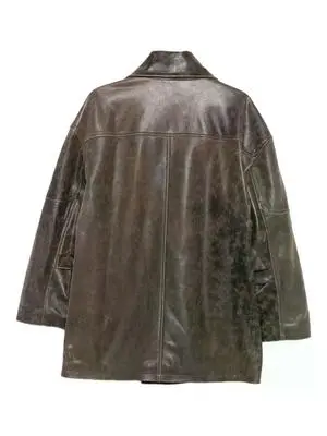 FRENKEN Double-breasted Leather Coat