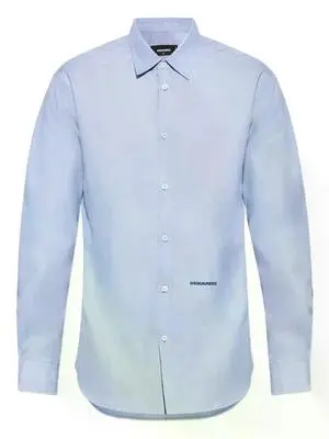 Dsquared2 Logo-embroidered Cotton Shirt - Blue
