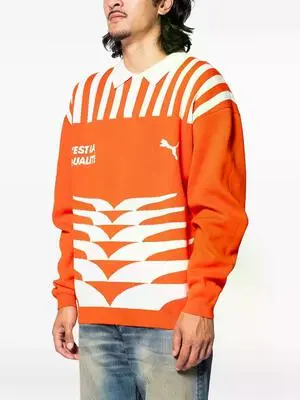 PUMA Graphic Print Polo Neck Sweater