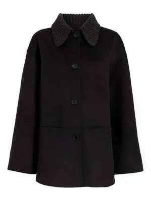 Proenza Schouler White Label Knitted-collar Coat - Brown