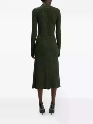 Victoria Beckham Ribbed Knit Midi Skirt