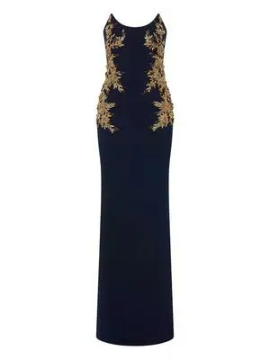 Rebecca Vallance Orla Embellished Strapless Maxi Dress - Blue