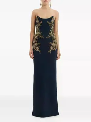 Rebecca Vallance Orla Embellished Strapless Maxi Dress - Blue