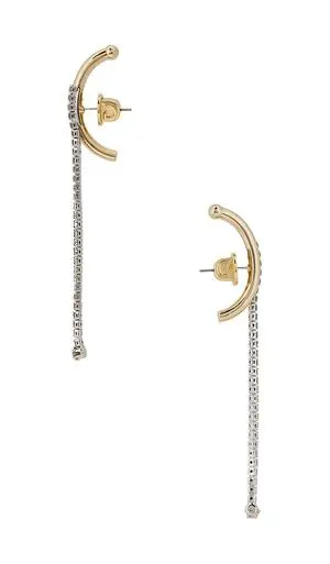 Demarson Melissa Dangle Earrings - Gold  Silver  & Crystal